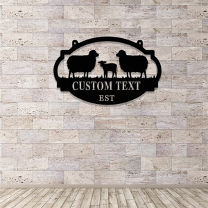 Custom Sheep Farmhouse Metal Sign,goat Sheep Metal Wall Art ...
