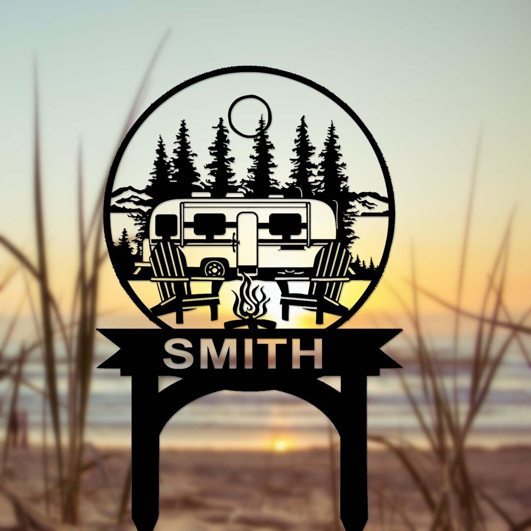 Custom Camp Sign With Stake,personalized Camper Name Sign,camping Car ...