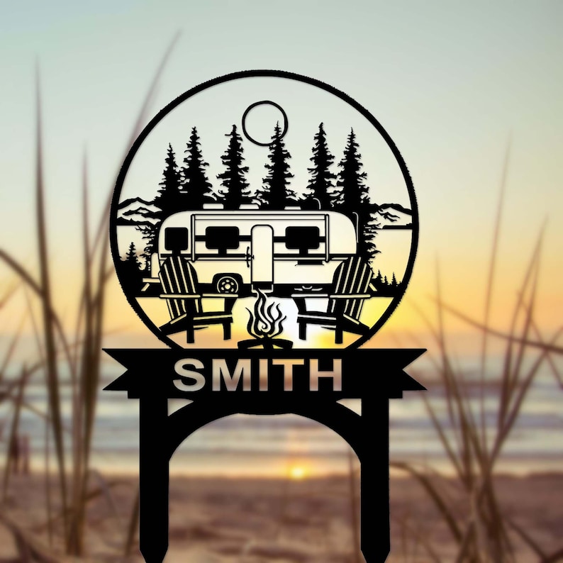 Custom Camp Sign With Stake,personalized Camper Name Sign,camping Car ...