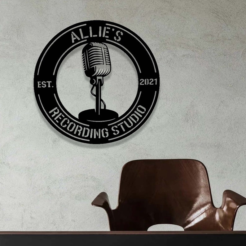 Custom Podcast Studio Metal Sign,microphone Sign,personalized Recording ...