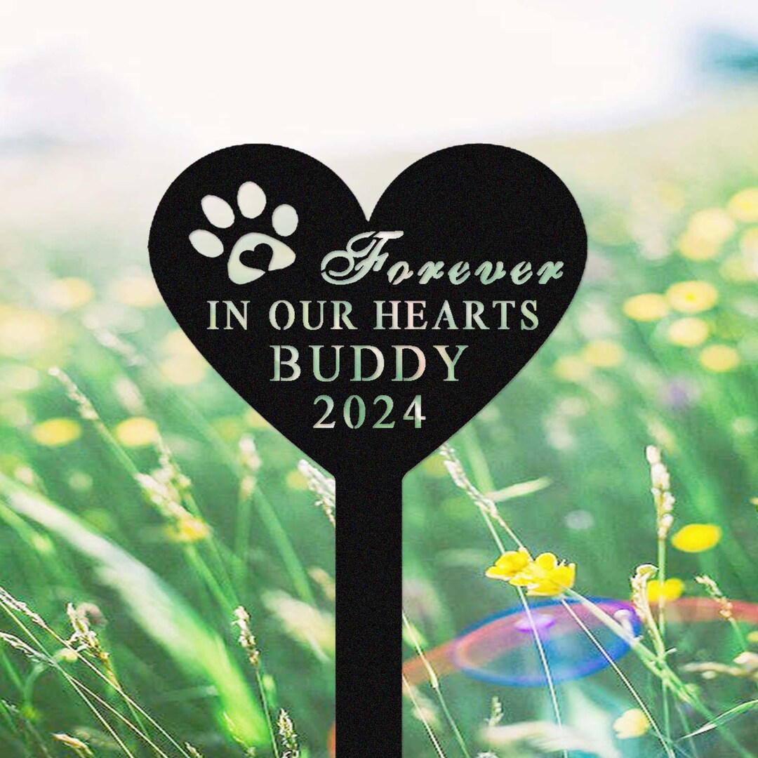 Custom Pet Memorial Garden Stake With Paw,personalized Dog Memorial ...