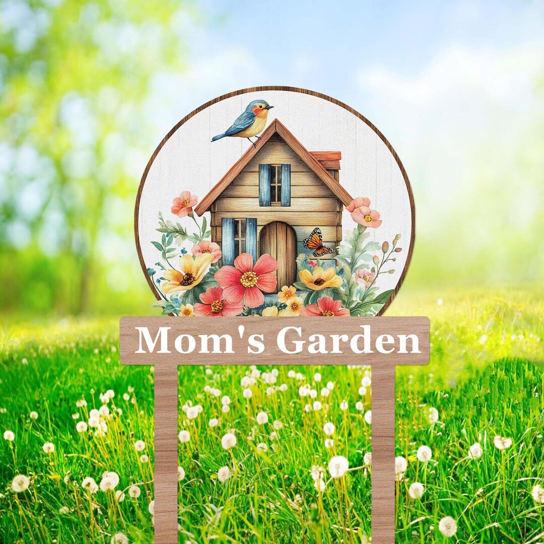 Custom Garden Sign, Birdhouse Metal Garden Stake, Personalized Gardener ...