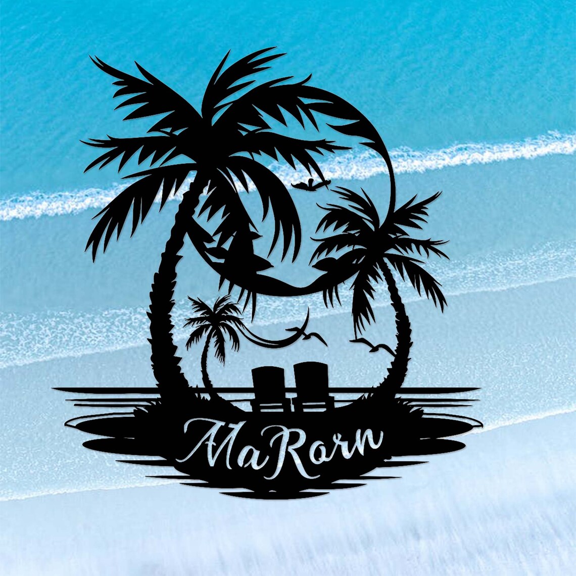 Custom Palm Tree Sign,beach House Decor,metal Palm Tree Wall Art ...