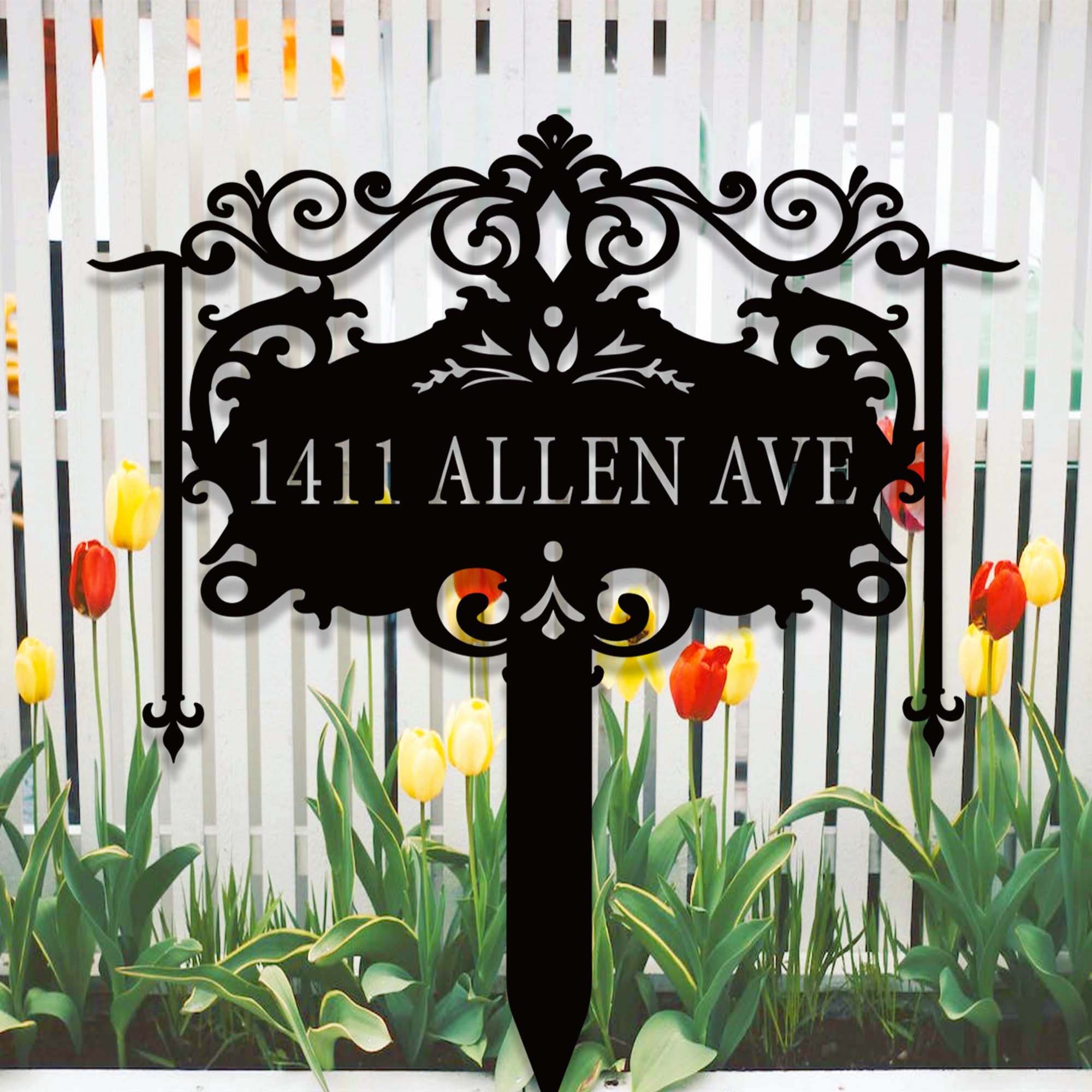 Custom Metal Address Yard Sign,address Garden Stake,personalized Lawn ...