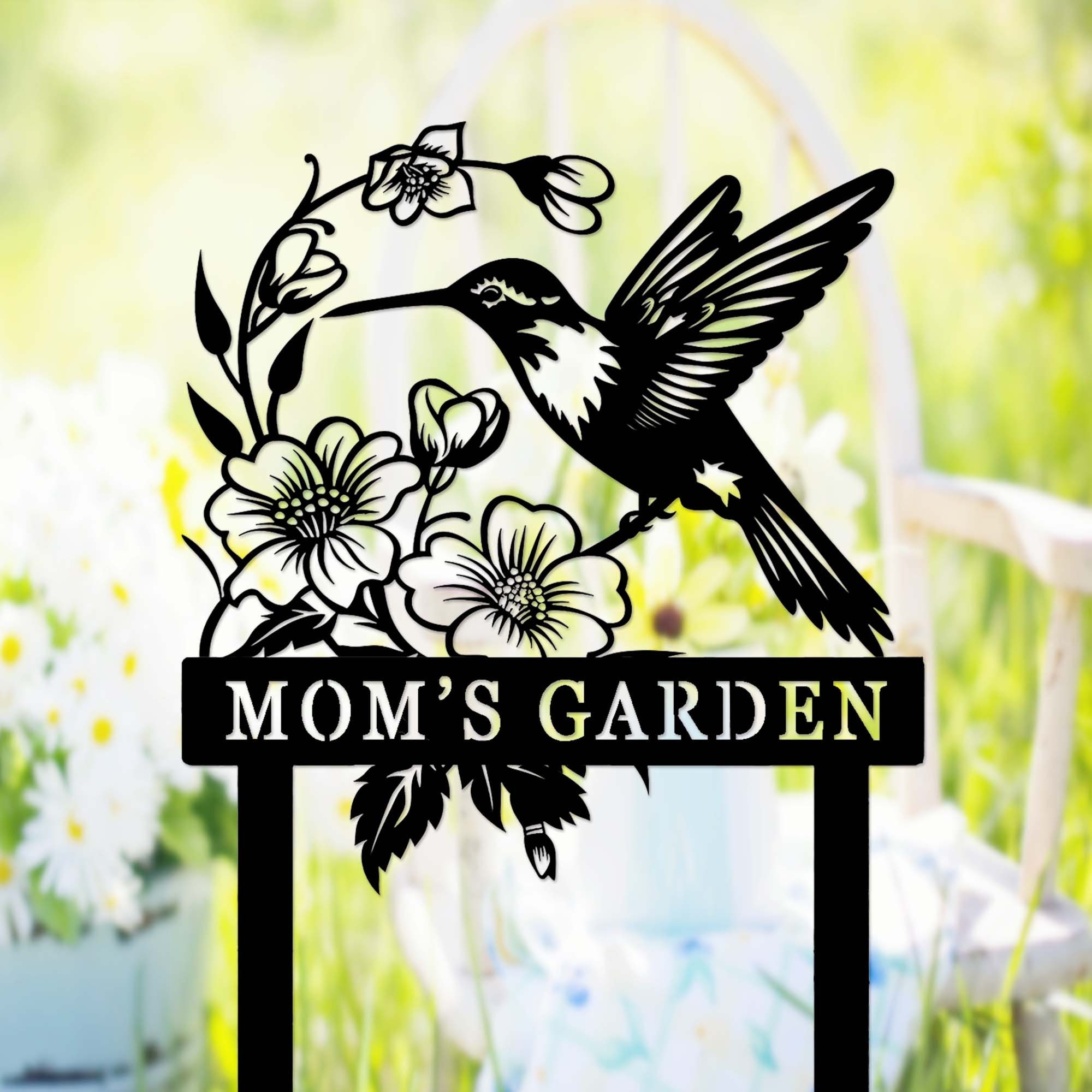 Custom Hummingbird Garden Sign,hummingbird Metal Garden Stake ...