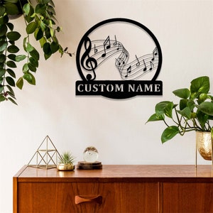Custom Music Notes Metal Sign,musical Notes Wall Art,personalized Music ...