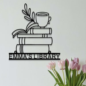 Personalized Books Metal Sign,bookshelf Sign,custom Library Sign ...