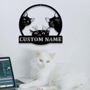 Custom Cat Sign,personalized Cat Name Sign,kitten Welcome Sign Door ...