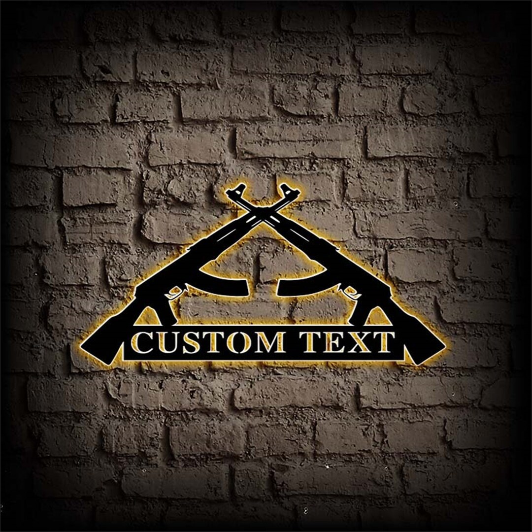 Custom AK-47 Rifle Metal Signled AK47 Crossed Metal Wall - Etsy