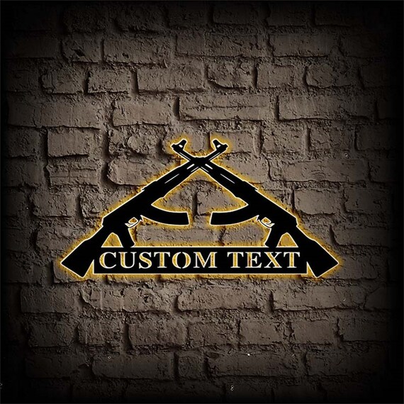 Custom AK-47 Rifle Metal Signled AK47 Crossed Metal Wall - Etsy