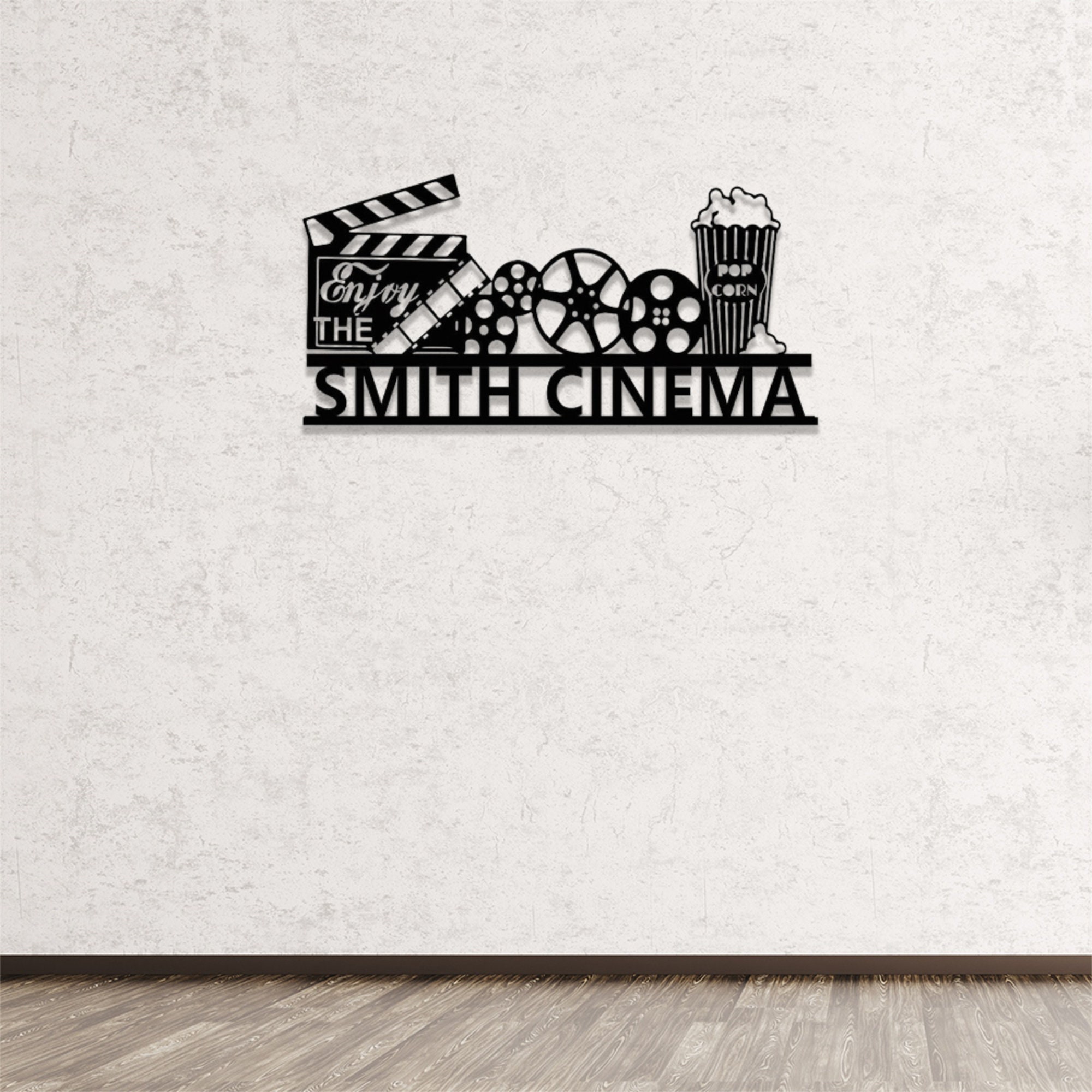 Personalized Home Theater Metal Sign,home Theater Metal Wall Art,family ...