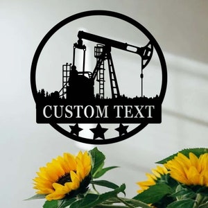 Custom Oil Field Metal Sign,oil Rig Metal Wall Art,personalized Oil Rig ...