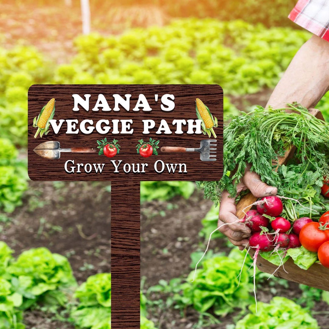Custom Metal Vegetables Garden Sign Stake,homegrown Veggies Garden ...
