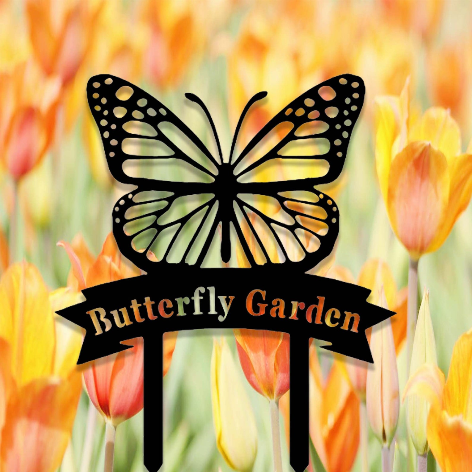 Custom Garden Sign,butterfly Garden Stake,personalized Garden Name ...