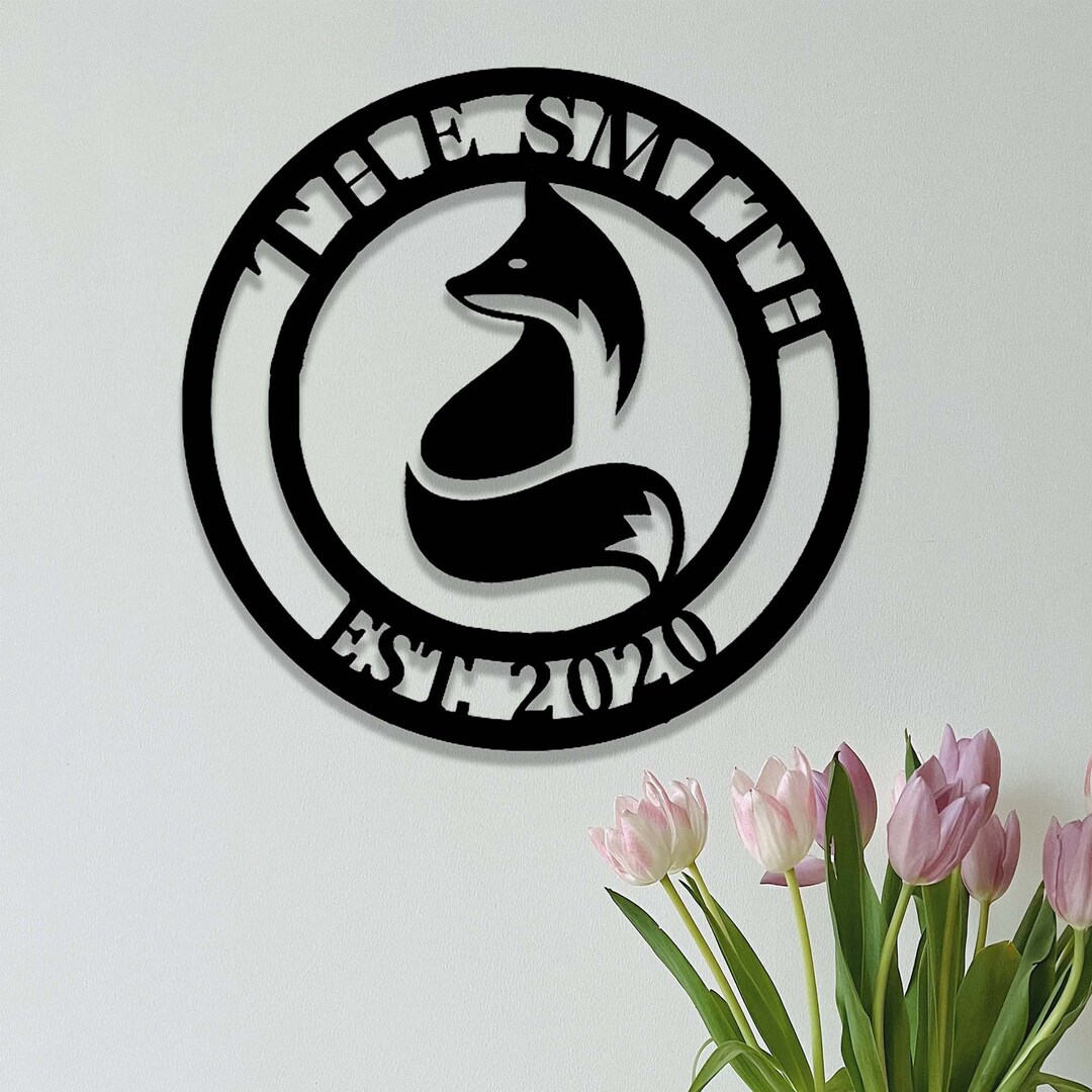 Custom Fox Metal Sign,fox Cabin Den Sign,personalized Fox Name Sign ...