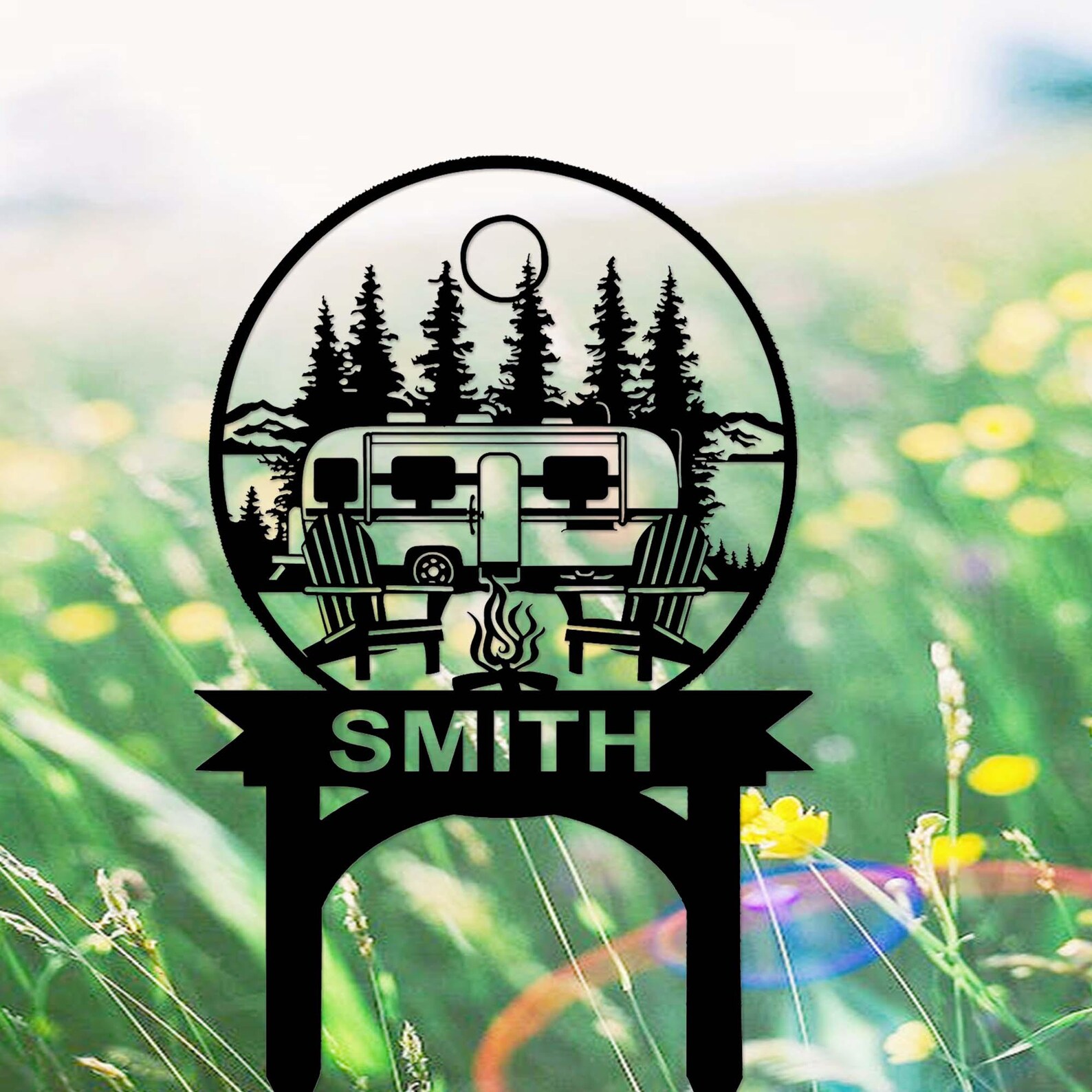 Custom Camp Sign With Stake,personalized Camper Name Sign,camping Car ...