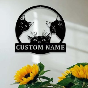 Custom Cat Sign,personalized Cat Name Sign,kitten Welcome Sign Door ...