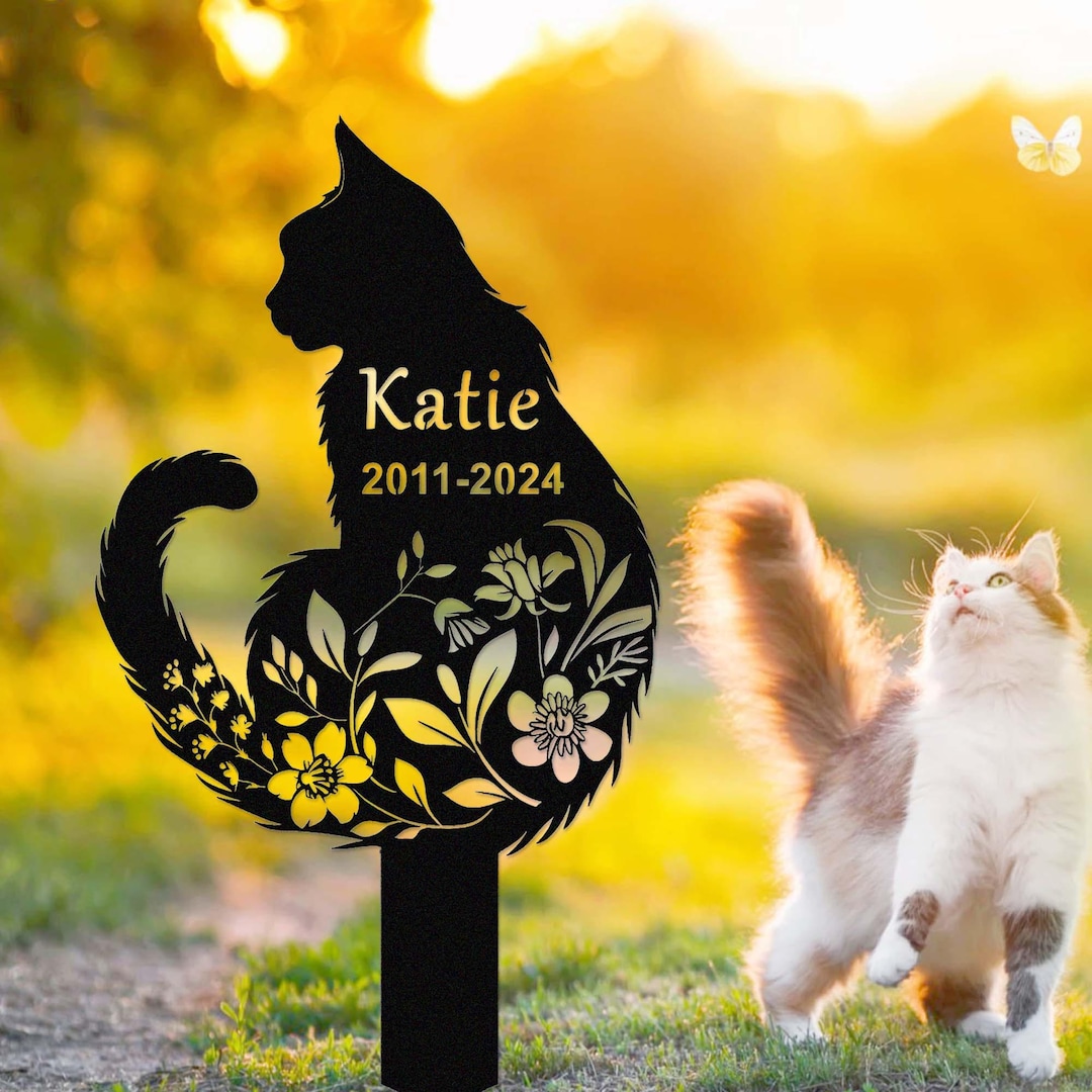 Custom Cat Memorial Stake,metal Cat Grave Marker,personalized Cat ...