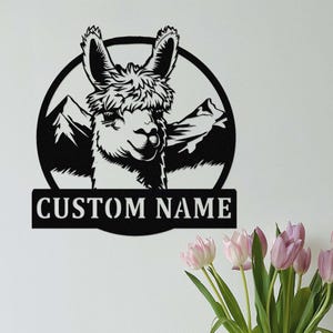Custom Llama Metal Sign,alpaca Metal Wall Art,personalized Llama Farm ...