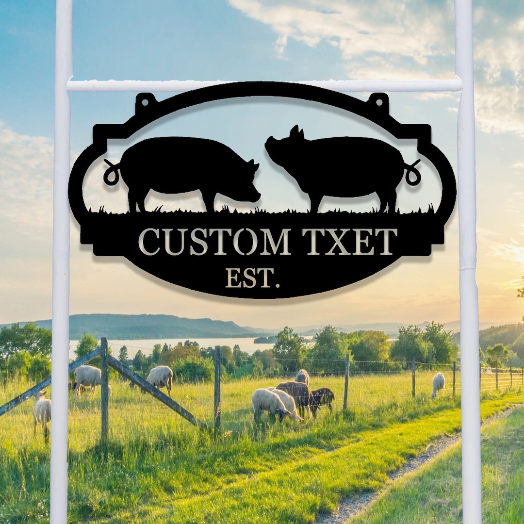 Personalized Pig Barn Metal Sign,pig Ranch Wall Art,pig Farm Sign,pig ...
