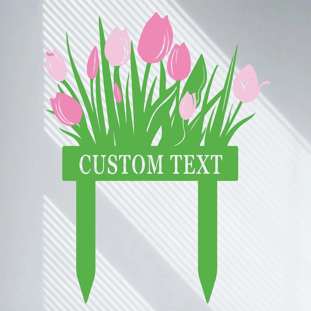 Custom Tulips Garden Sign With Stake,metal Tulip Garden Sign ...