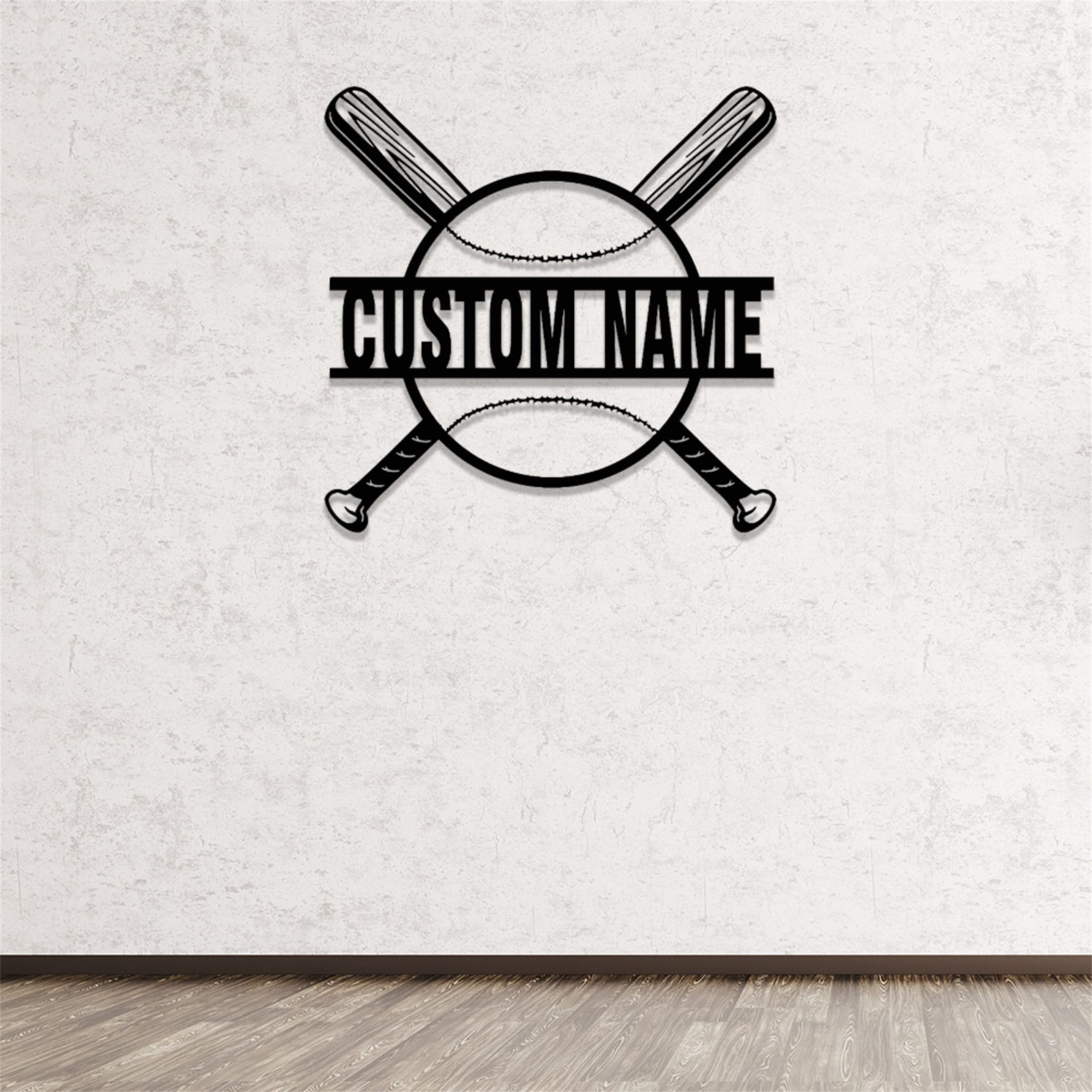 Custom Baseball Metal Sign With LED Lights,baseball Bat Metal Wall Art ...