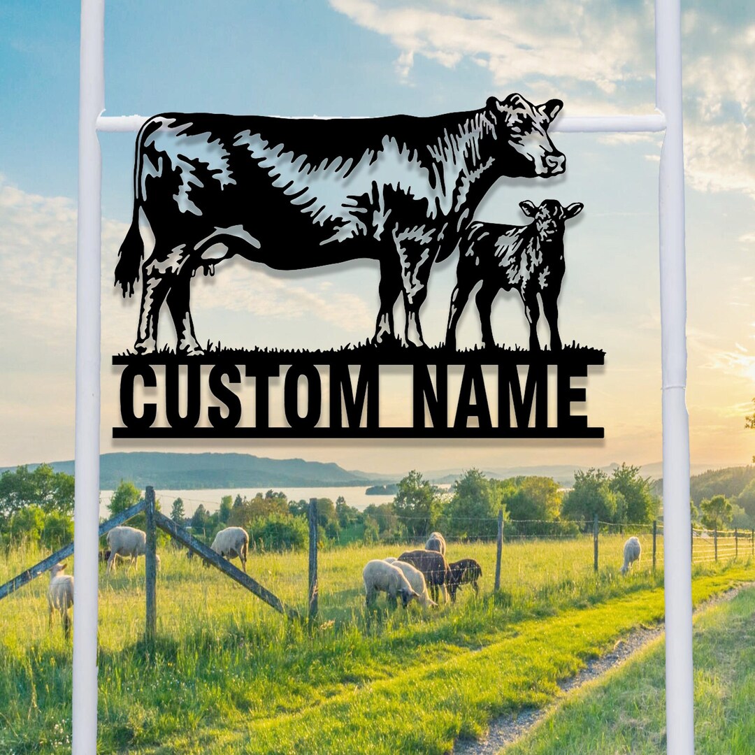 Custom Cow Baby Calf Cattle Metal Sign,mommy Mom Cow Metal Wall Art ...