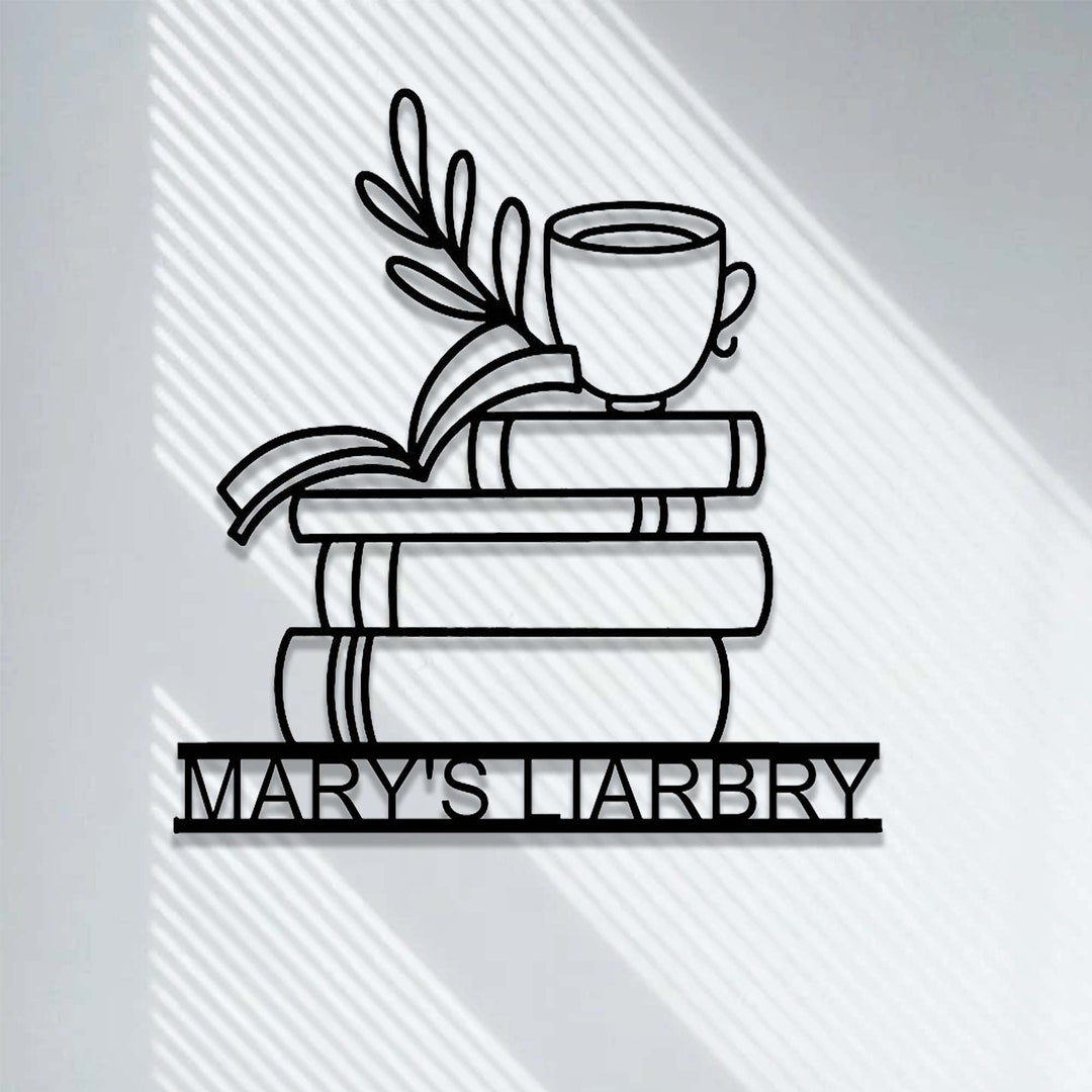 Personalized Books Metal Signbookshelf Signcustom Library - Etsy