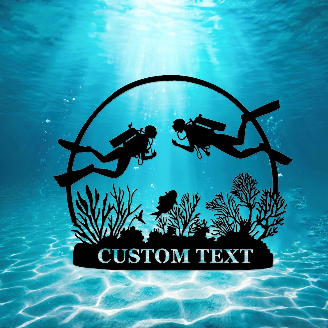 Custom Scuba Diving Sign,scuba Diving Couple metal Wall Art ...