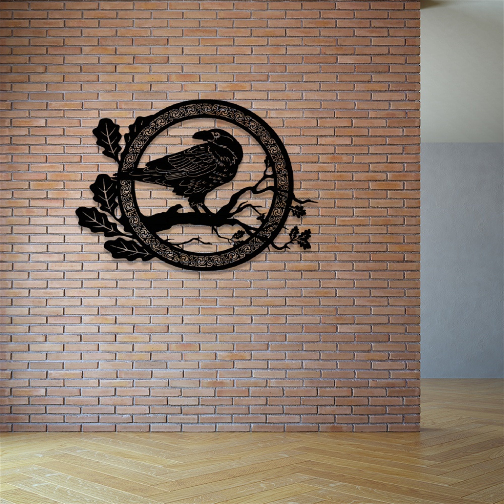 Viking Raven Sign With Lightsnorse Raven Signnorse Raven - Etsy