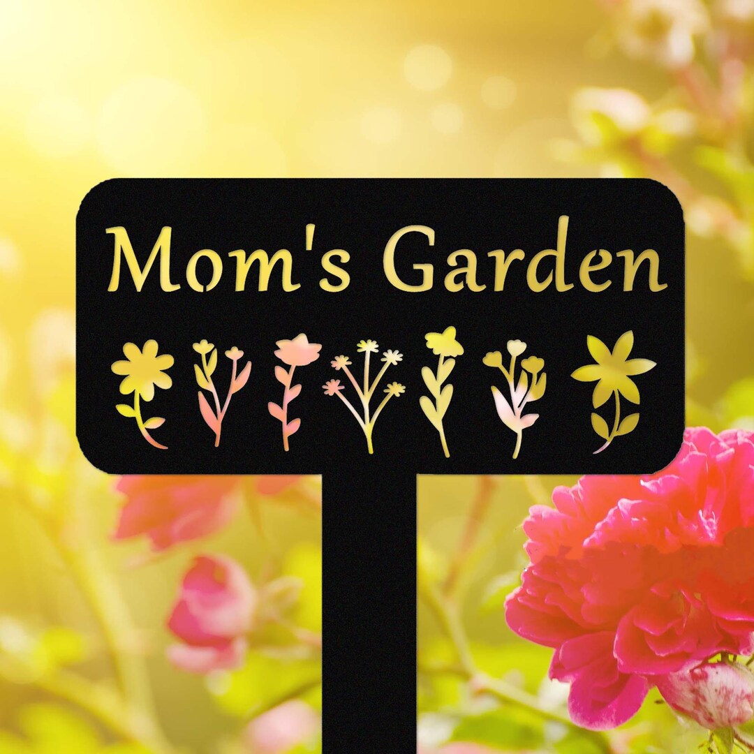 Custom Garden Sign,metal Flowers Garden Stake,personalized Garden Name ...