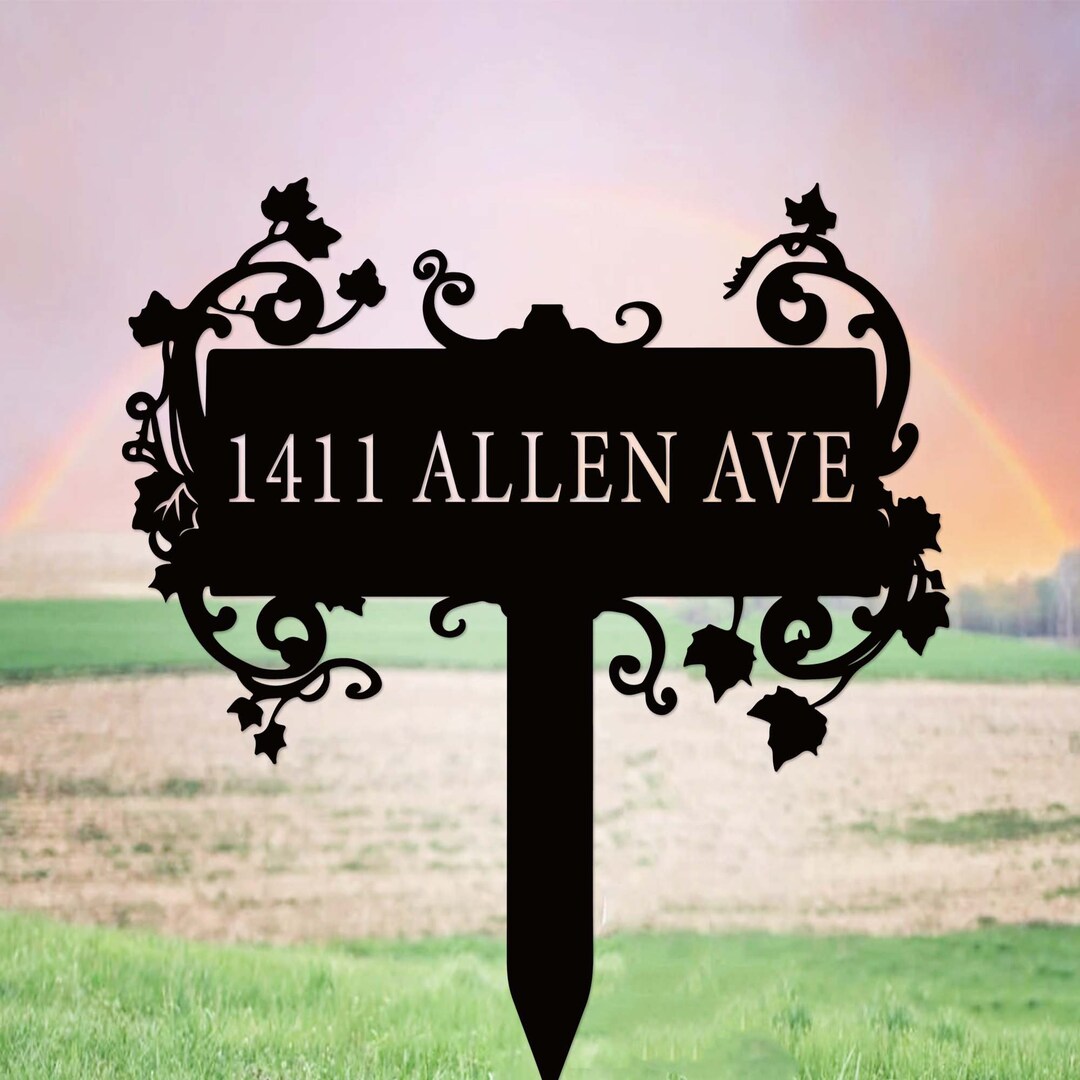 Custom Metal Address Garden Stake,address Yard Sign,personalized Lawn ...