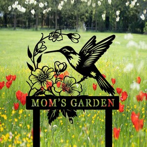 Custom Hummingbird Garden Sign,hummingbird Metal Garden Stake ...