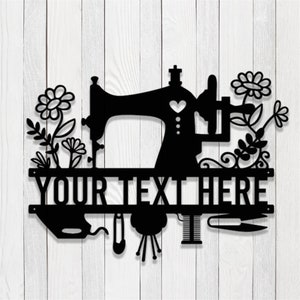 Custom Sewing Metal Sign,sewing Room Sign Decor,floral Sewing Metal ...