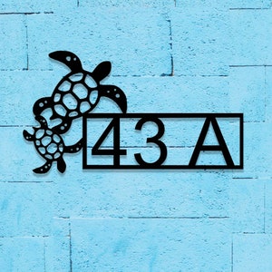 Custom Sea Turtles Address Sign,sea Turtle Metal Wall Art,personalized ...