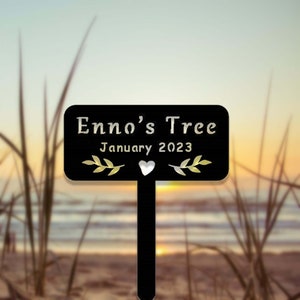 Custom Memorial Tree Sign With Stake,personalized Tree Metal Garden ...