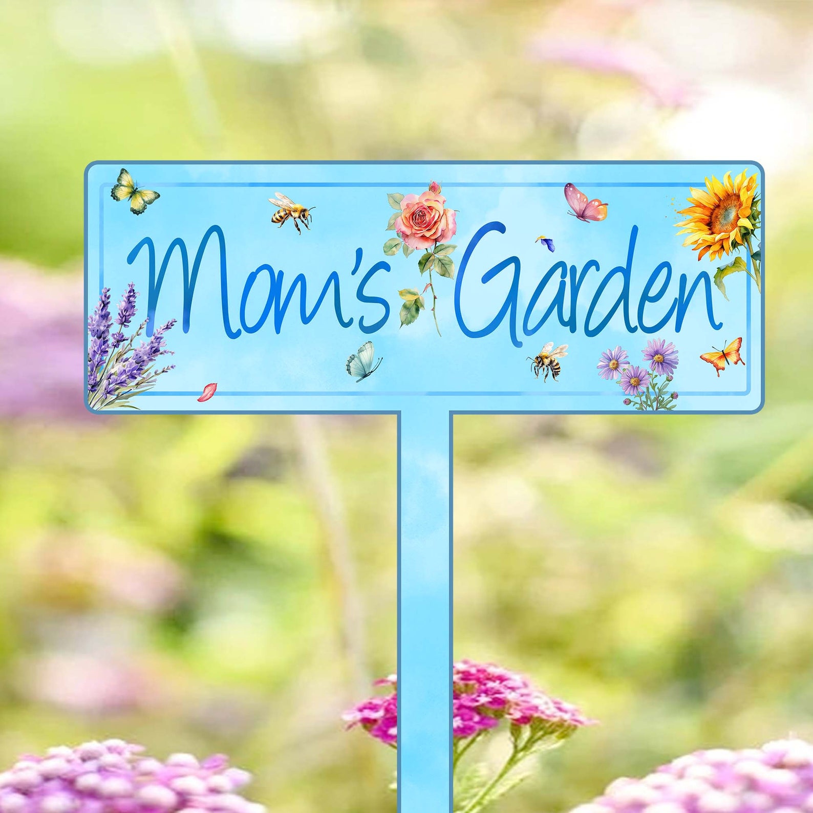 Custom Flower Garden Sign With Stake,metal Garden Sign,personalized ...