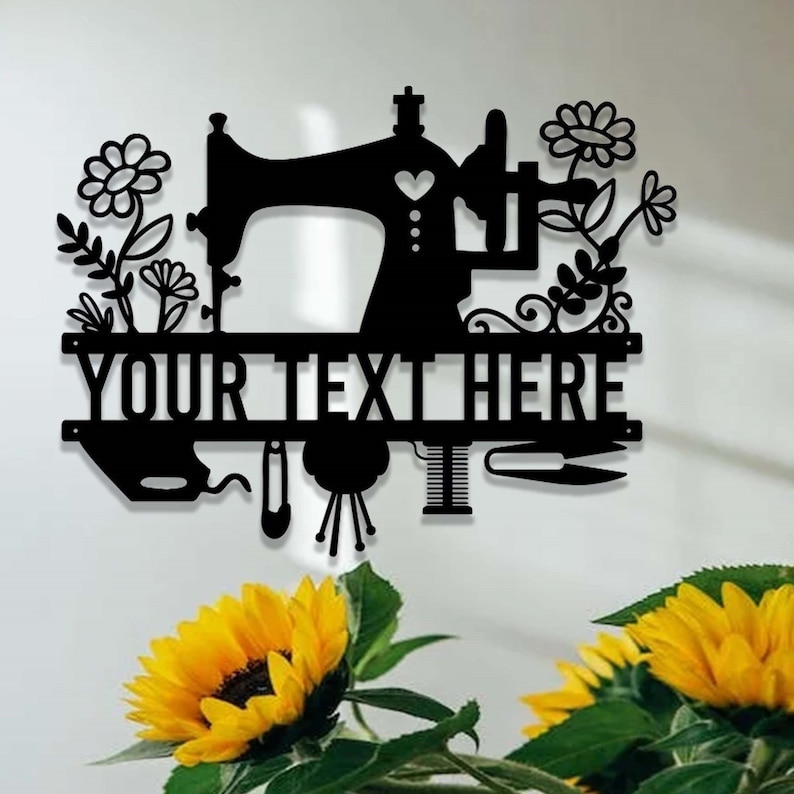 Custom Sewing Metal Sign,sewing Room Sign Decor,floral Sewing Metal ...