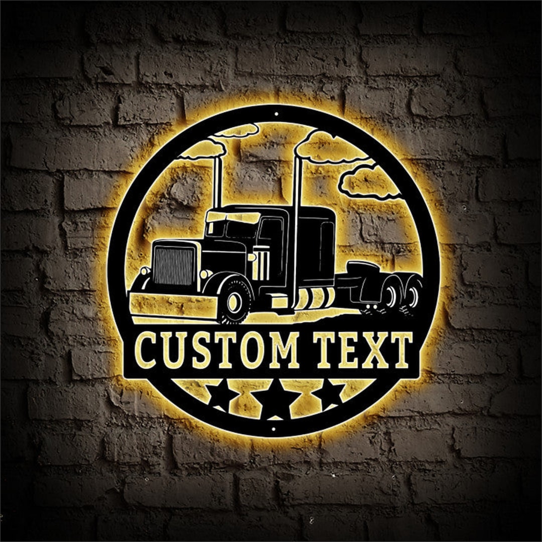 Custom Semi Truck Metal Wall Art,semi Truck Sign,personalized Semi ...