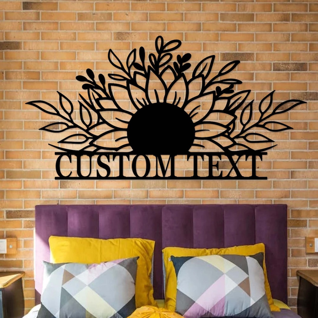 Personalized Sunflower Metal Sign,sunflower Wall Decor,custom Sunflower ...