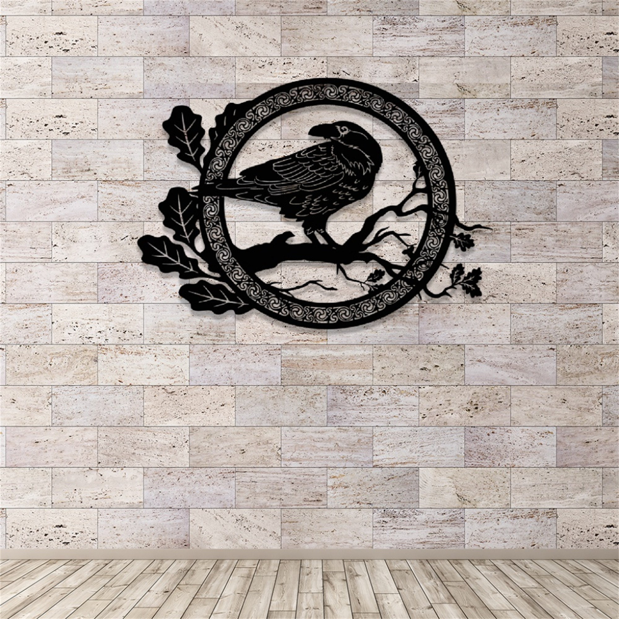 Viking Raven Sign With Lightsnorse Raven Signnorse Raven - Etsy