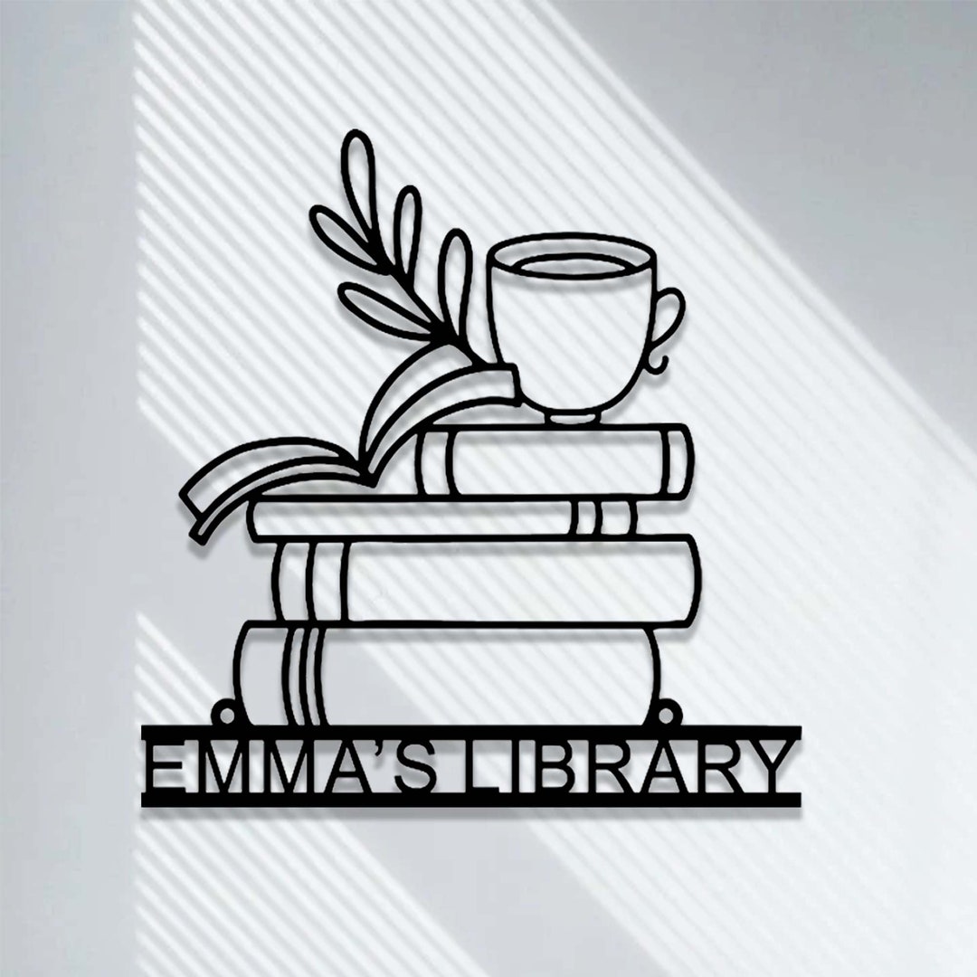 Personalized Books Metal Sign,bookshelf Sign,custom Library Sign ...
