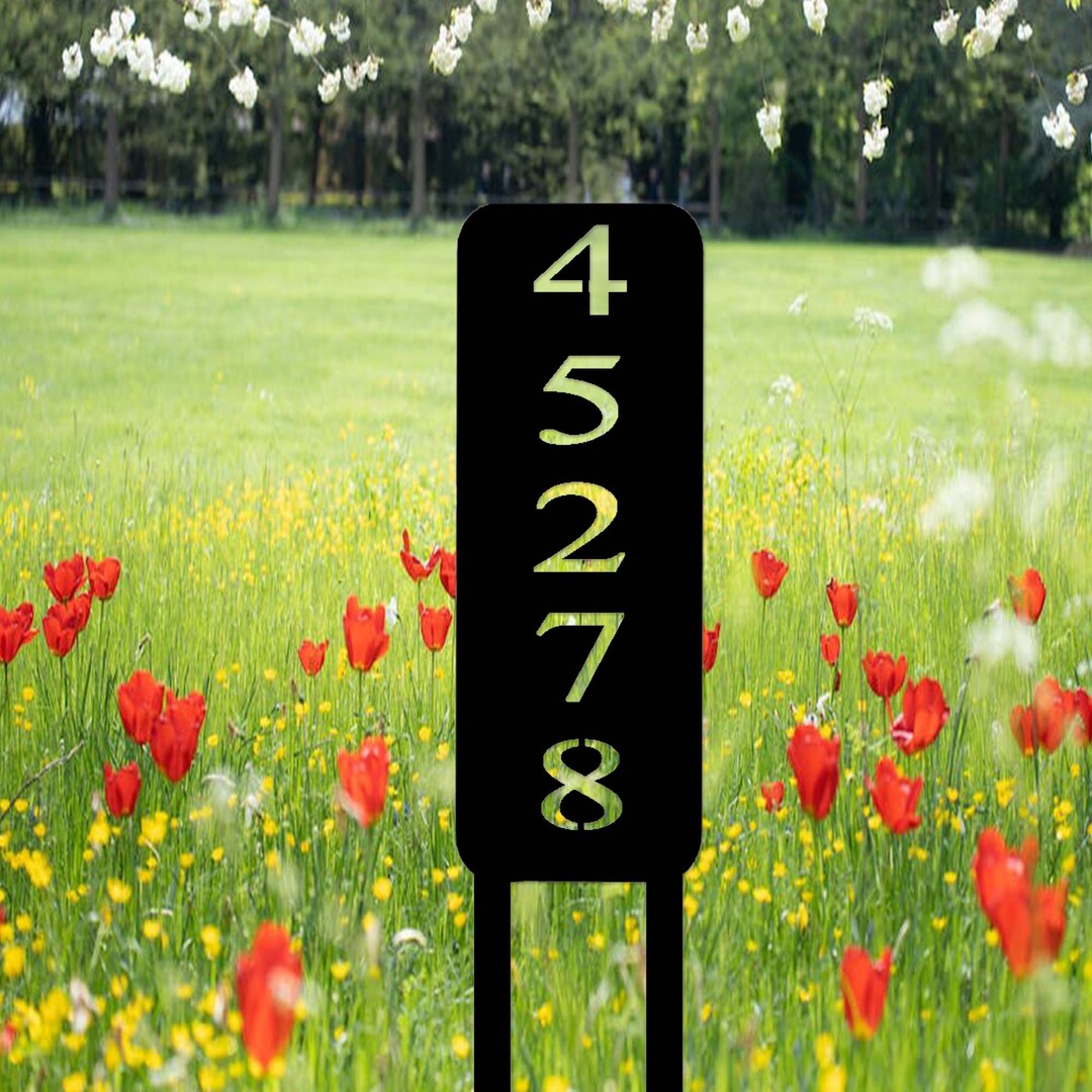Custom Metal House Numbers for Yard,address Garden Stake,address Yard ...