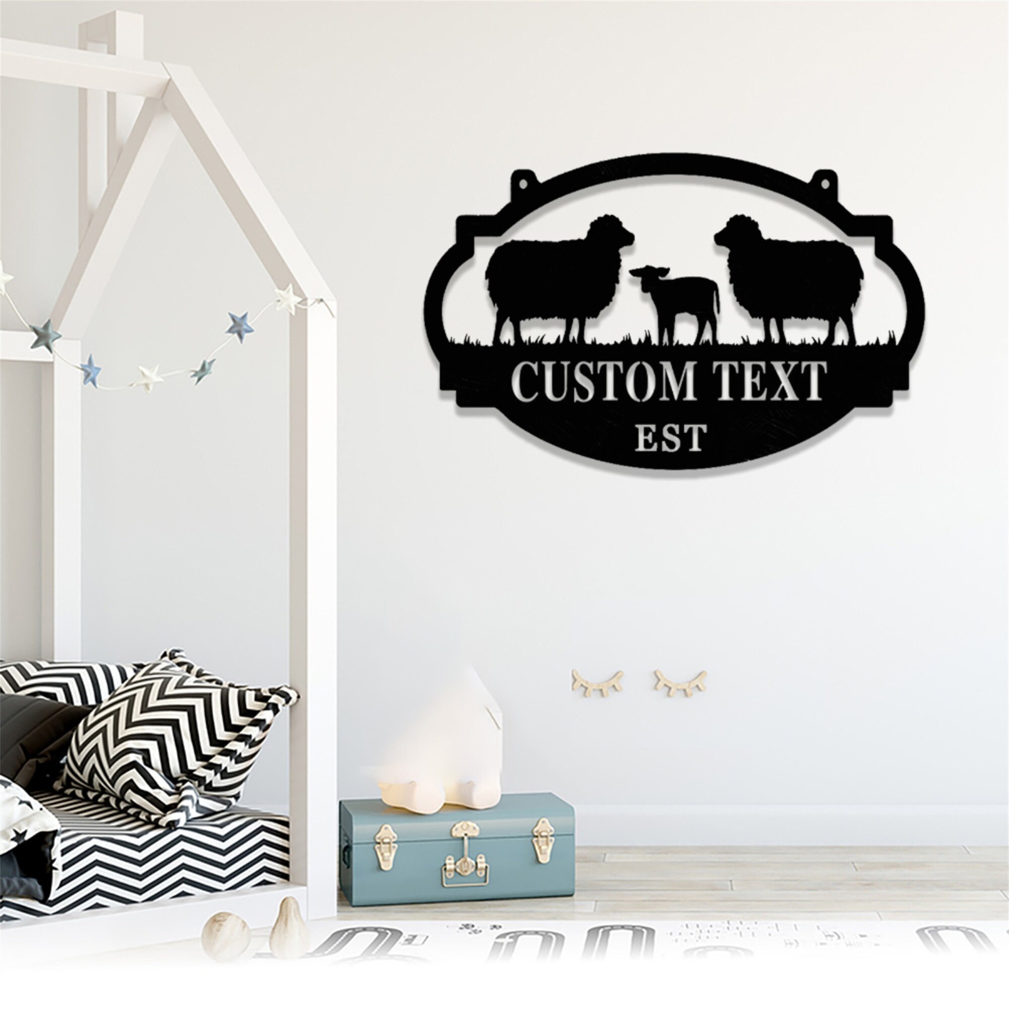Custom Sheep Farmhouse Metal Sign,goat Sheep Metal Wall Art ...