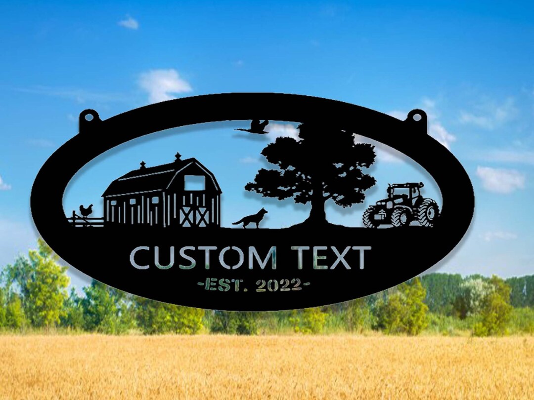 Personalized Farm Signmetal Farm Decorcustom Farmhouse Name - Etsy