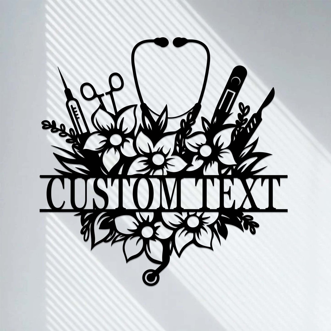 Personalized Floral Nurse Metal Sign,nurse Decor,custom Nurse Name Sign ...