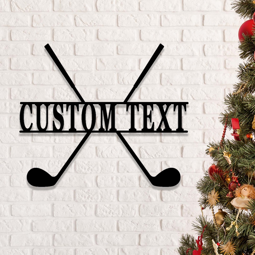 Personalized Crossed Golf Clubs Sign,custom Golf Sign,golfing Metal ...