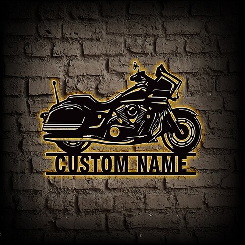 Custom Motorcycle Sign Harley Davidson Metal Wall Art - Etsy
