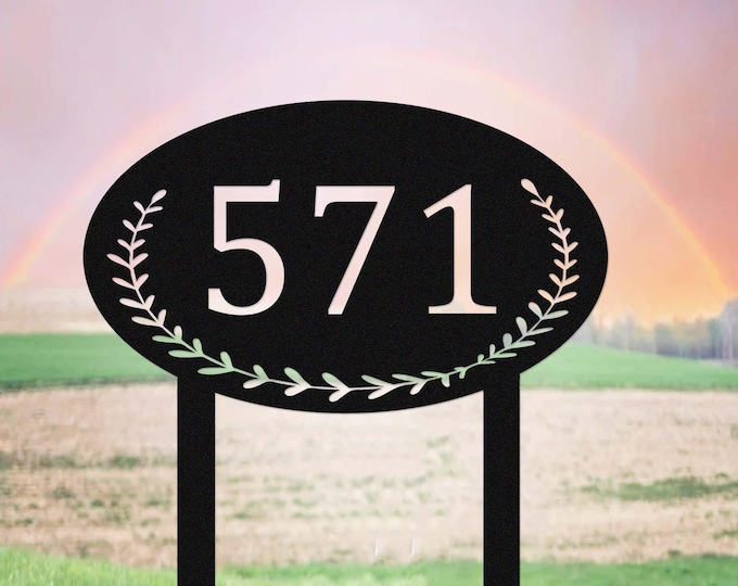House Number Stake for Yard Reclaimed Wood House Number Sign for Garden ...