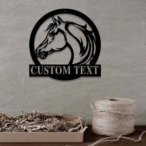 Custom Horse Metal Sign,horse Ranch Sign,horse Metal Wall Art ...